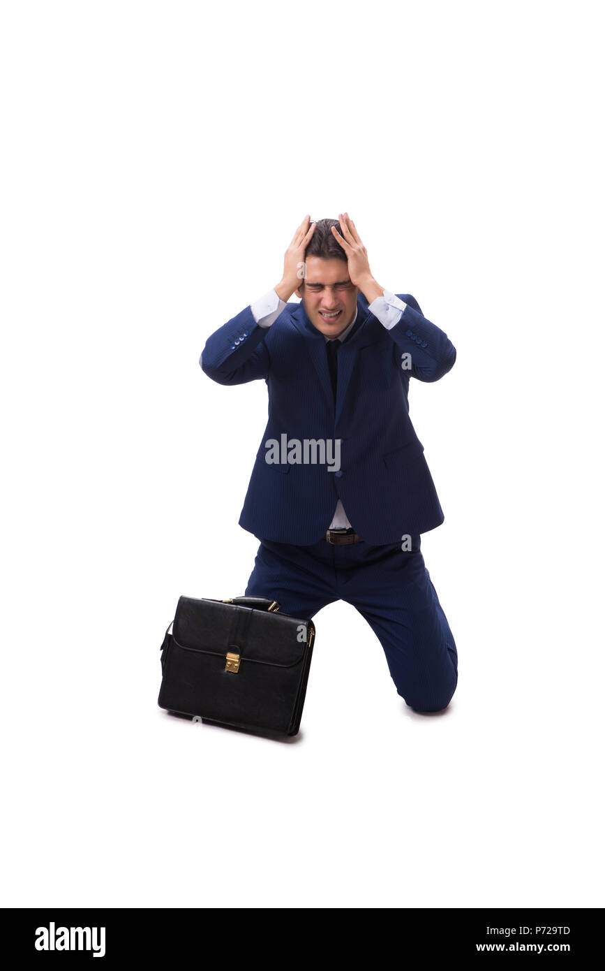 Young businessman isolated on white background Stock Photo - Alamy