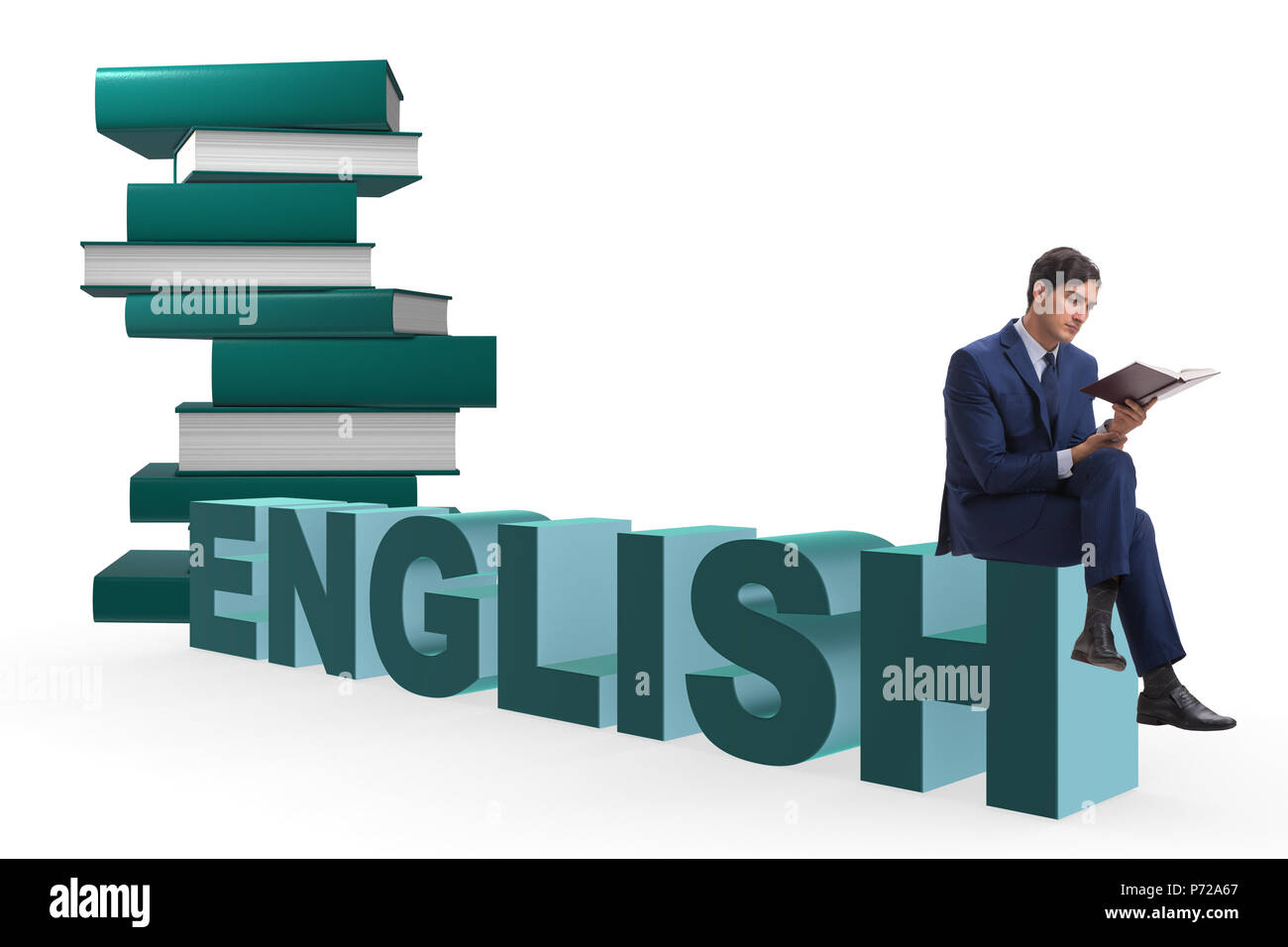 Businessman in english language training concept Stock Photo - Alamy
