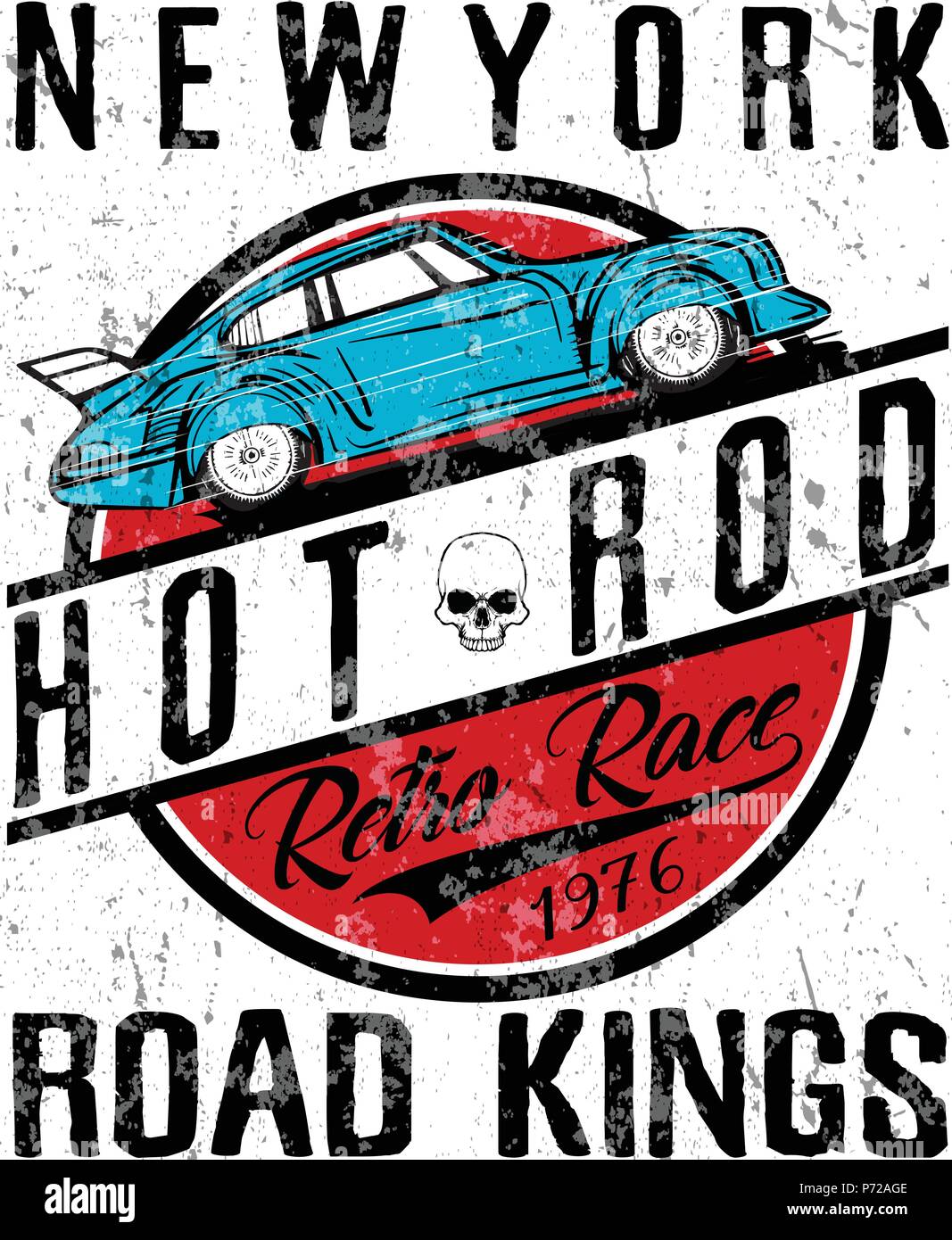 vintage race car for printing.vector old school race poster.retro race ...