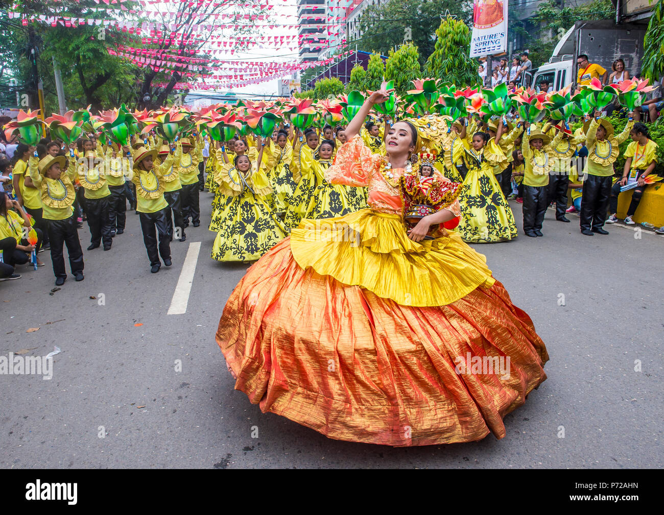 Participants in the Sinulog festival in Cebu city Philippines Stock ...