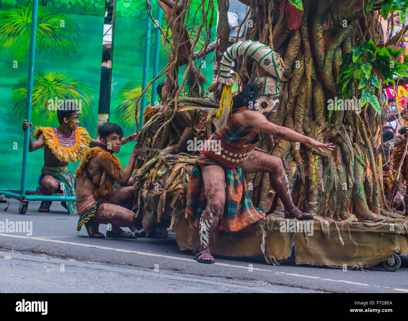 Participants in the Dinagyang Festival in Iloilo Philippines Stock ...