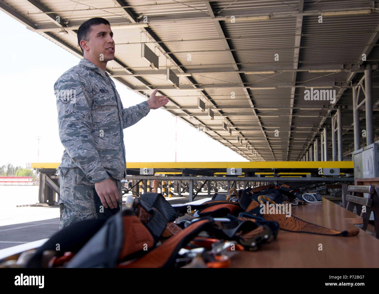 Airman 1st Class Hector Montoya, 721st Aerial Port Squadron ramp ...