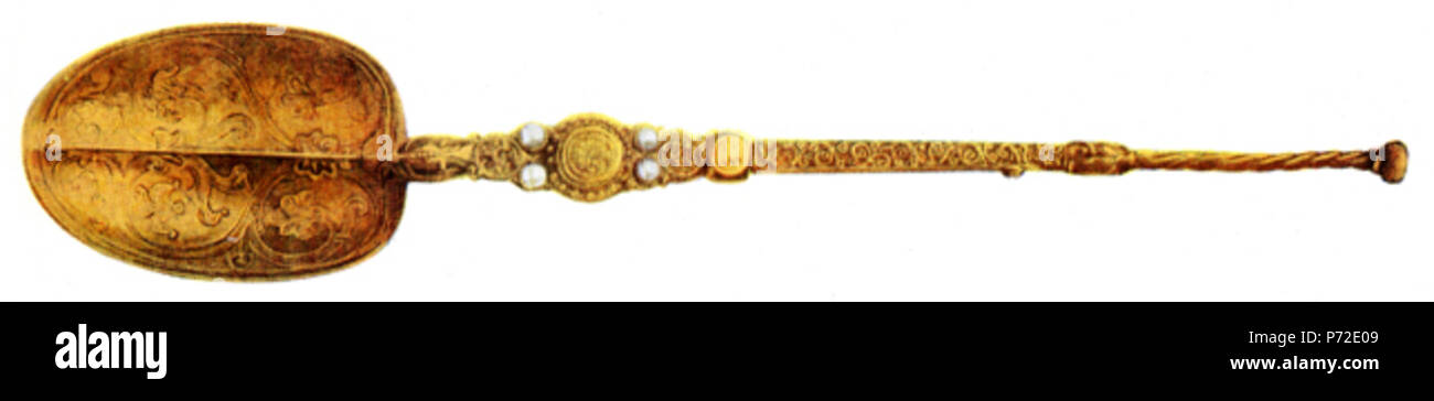 English: 'The Anointing Spoon' . circa 1897 4 Coronation Spoon Stock ...