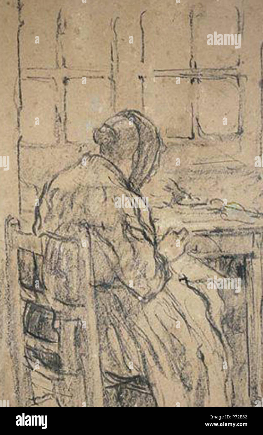 Français : ADLER Jules - Brodeuse - drawing (dessin, disegno - Musée ...