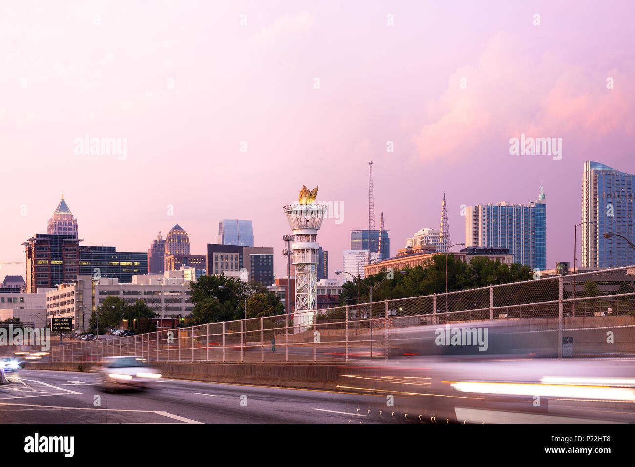 Olympic Torch Tower and Midtown skyline, Atlanta, Georgia, USA Stock ...