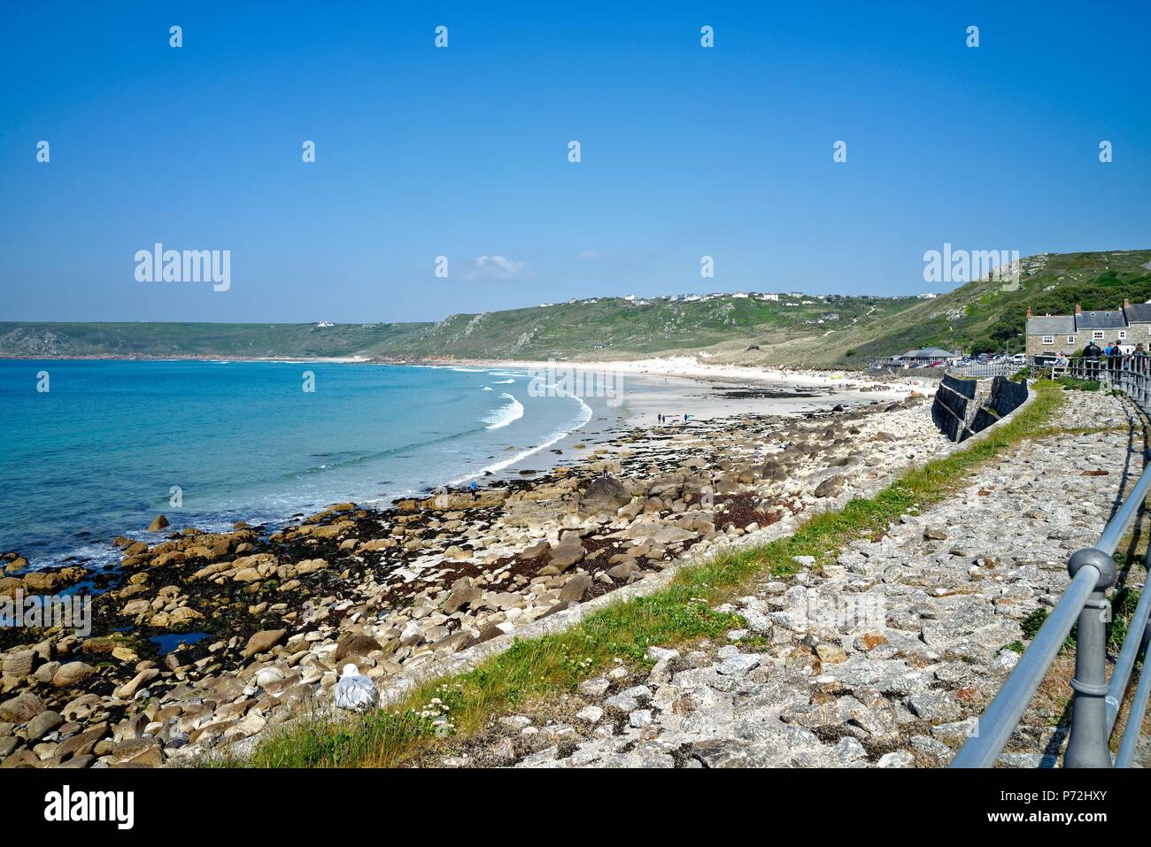 Whitesands bay beach cornwall hi-res stock photography and images - Alamy