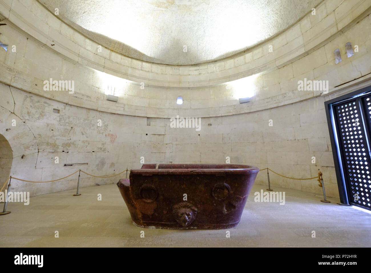 The Porphyry sarcophagus of Theodoric, Mausoleum of Theoderic, UNESCO ...