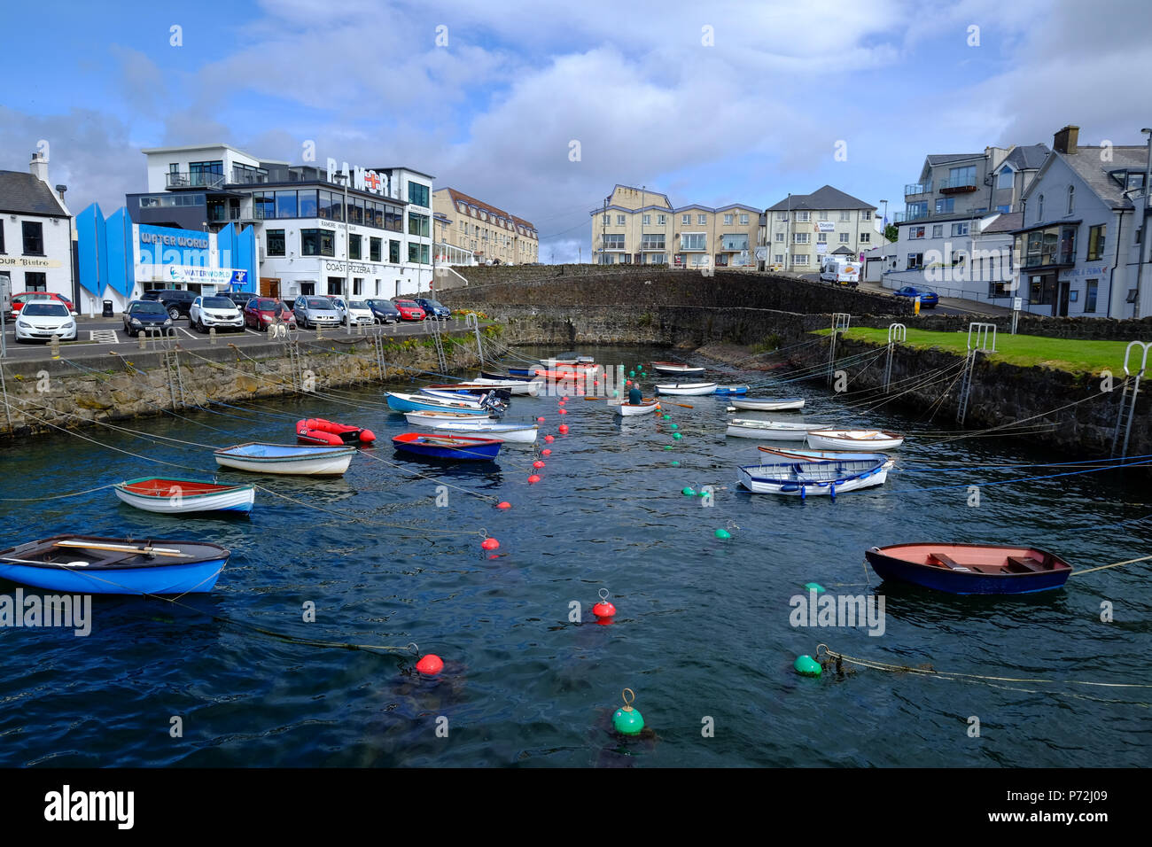 Portrush harbour, County Antrim, Ulster, Northern Ireland, United ...