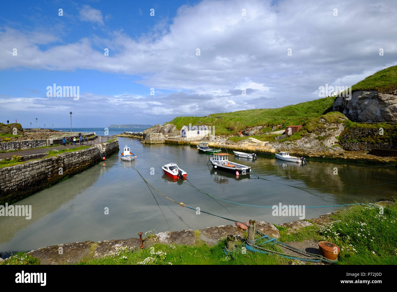 Ballintoy Harbour, Ballycastle, County Antrim, Ulster, Northern Ireland ...