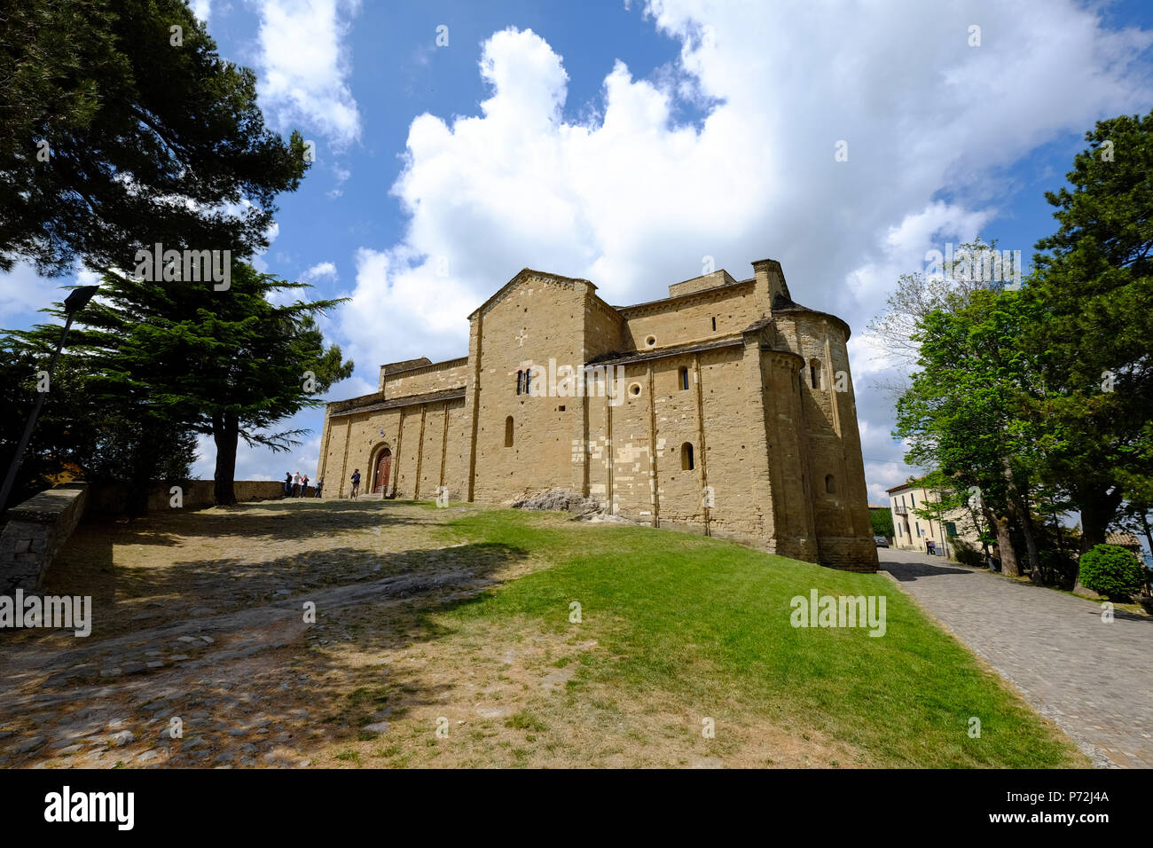 The Duomo di San Leone, the Romanesque cathedral of San Leo, Rimini ...