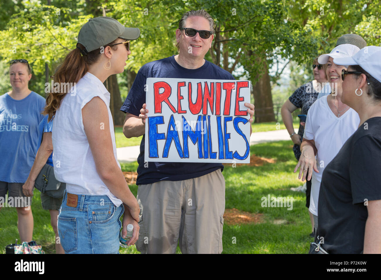 A Families Belong Together was held at the Iowa state capital in Des ...