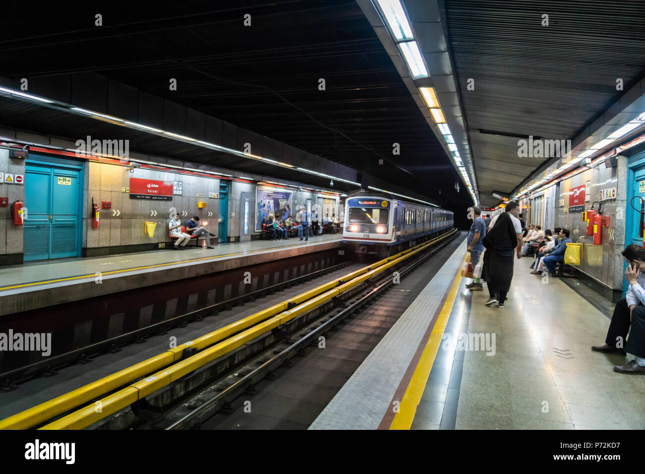 Tehran, Iran - June, 2018: Metro Tehran underground train station of ...