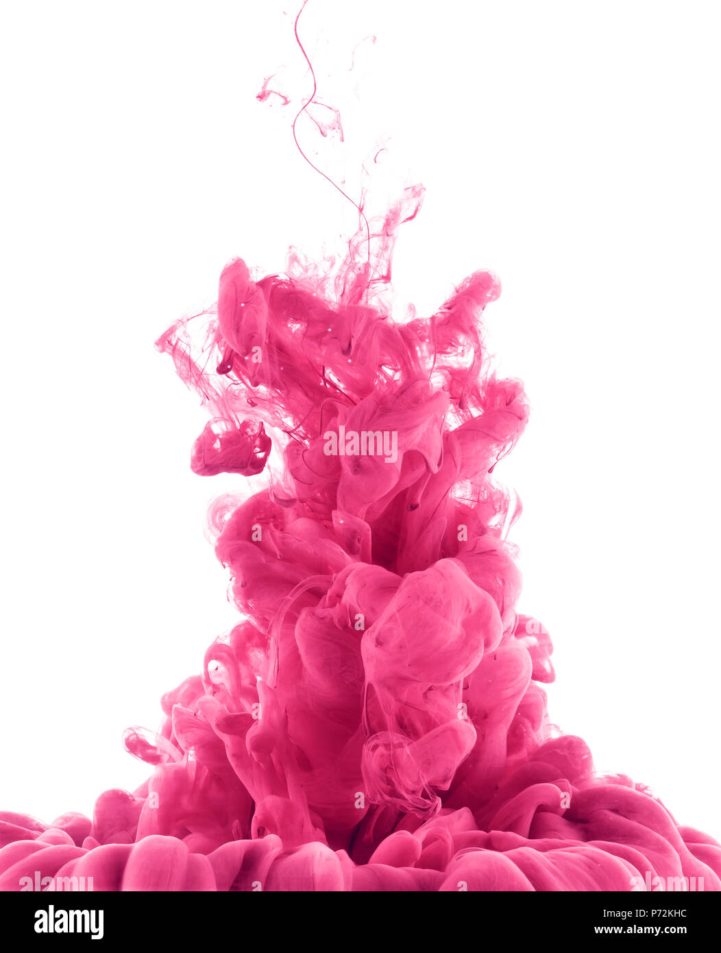 pink paint splash in water, isolated on white Stock Photo - Alamy