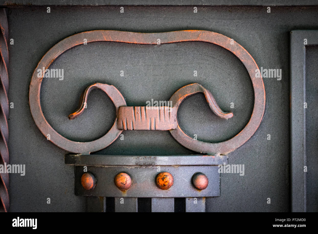 The fragment of forged metal products. close-up Stock Photo - Alamy