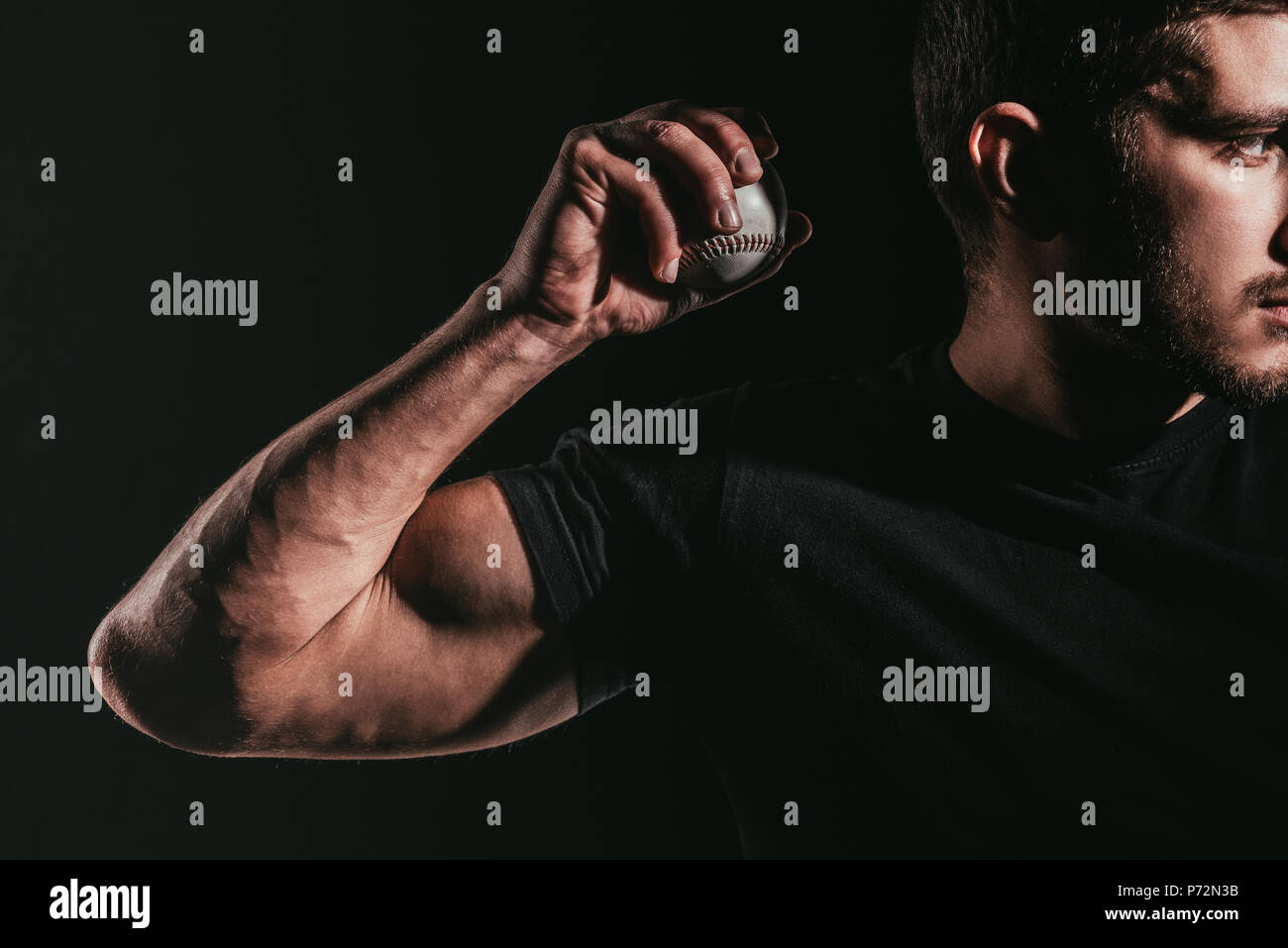 Muscular man baseball hi-res stock photography and images - Alamy