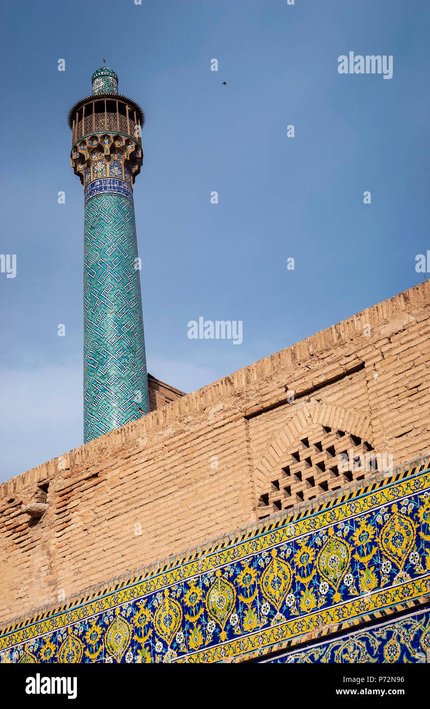 persian islamic architecture detail of imam mosque landmark in esfahan ...