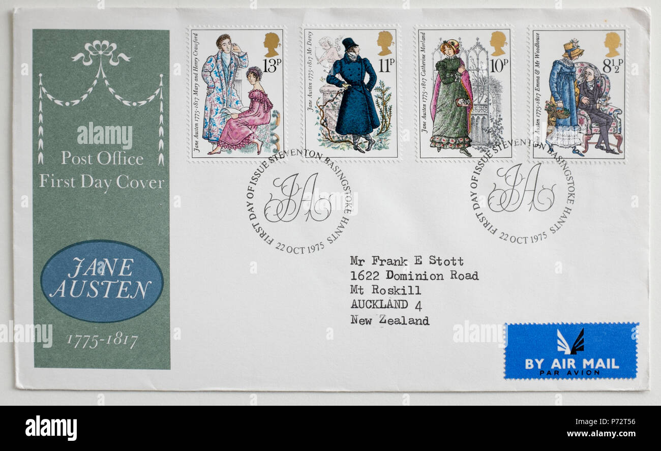 Vintage British Post Office Royal Mail First Day Cover Stamps Jane ...