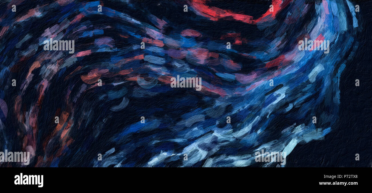 Abstract digital oil painting on canvas full of texture and bright ...