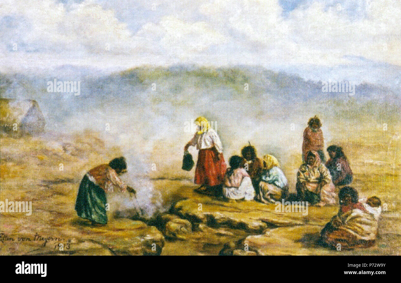 . Maori women and children cooking at Geothermal Hangi Pit 1903 38 ...