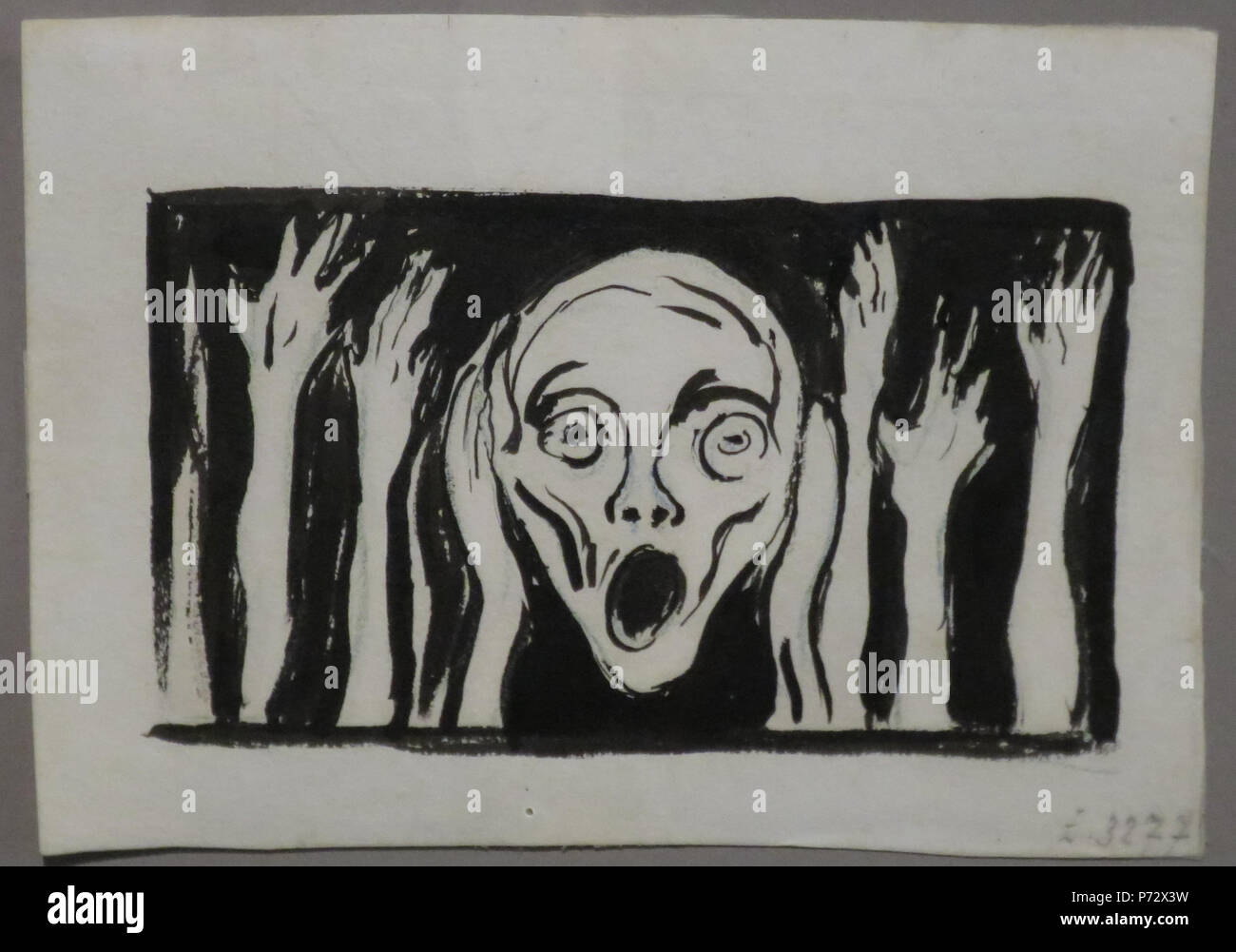 English: The Scream, undated drawing Edvard Munch, Bergen Kunstmuseum ...