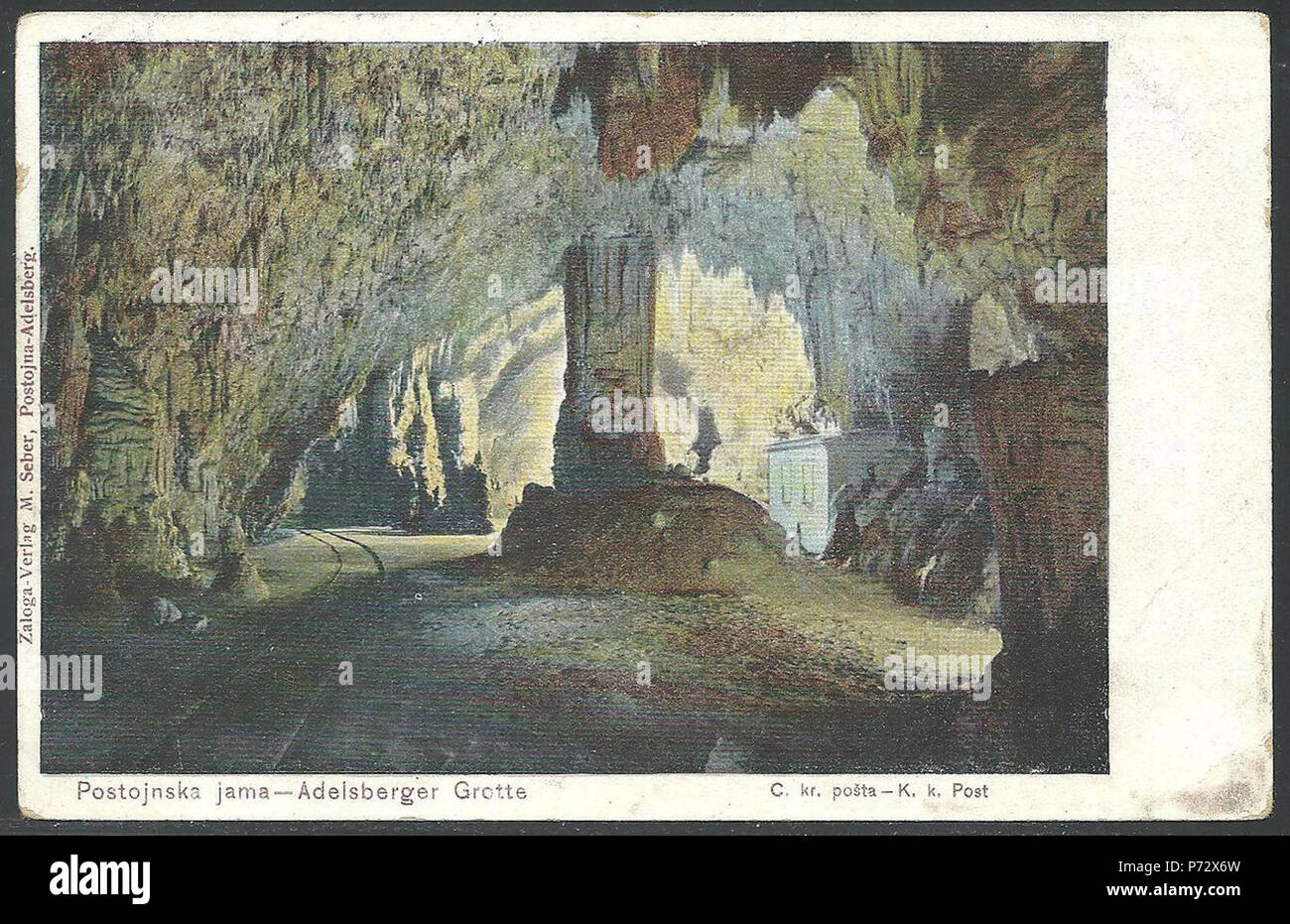 2 439.Postcard of Postojna Cave by Maks Šeber 1908 Stock Photo - Alamy