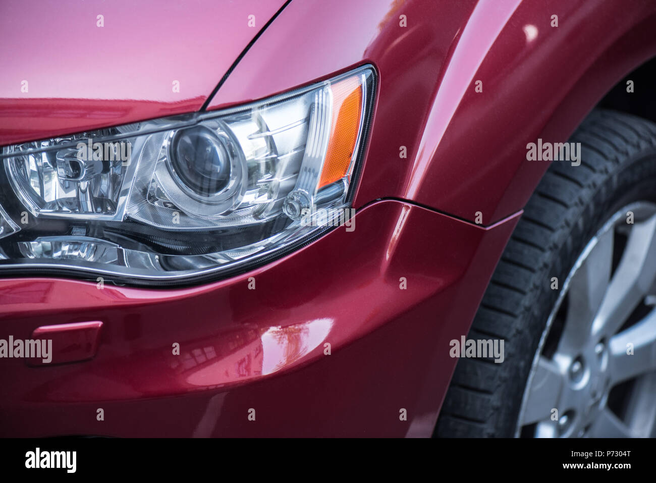 close up view of shiny red car background Stock Photo - Alamy