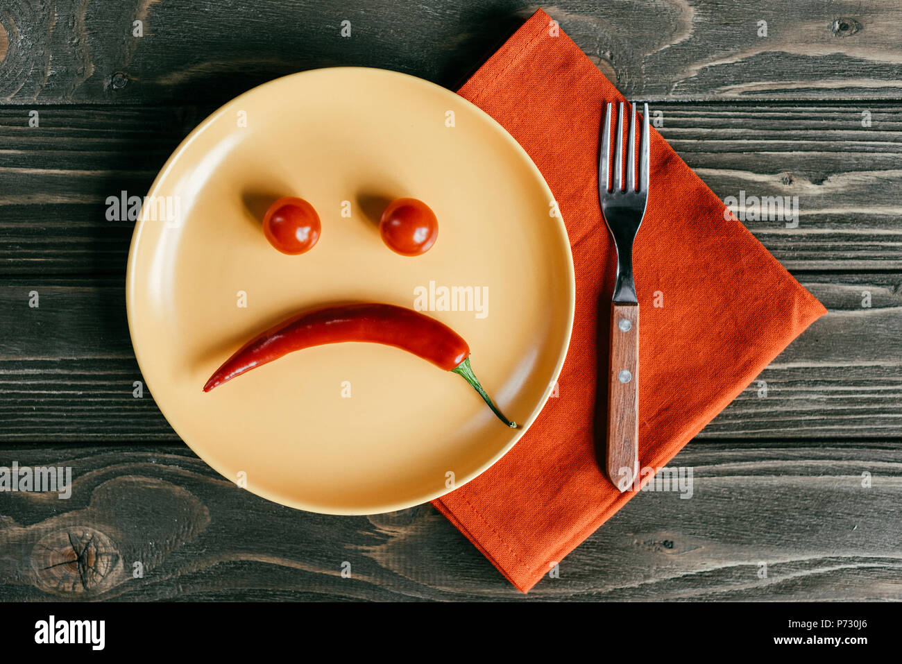 Food plate sad smiley hi-res stock photography and images - Alamy