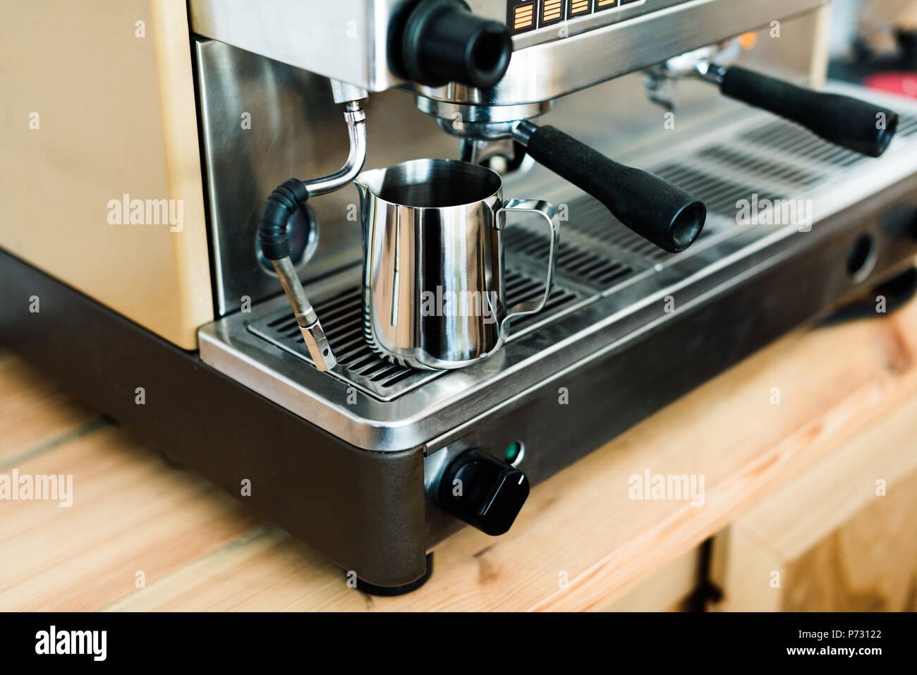 Espresso machine in coffee shop interior Stock Photo - Alamy