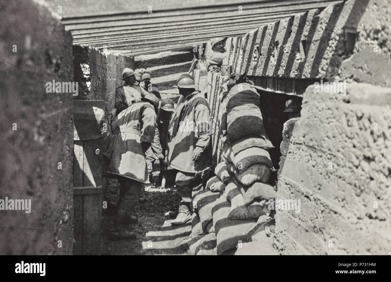 English: New Italian trenches, after the advance into Austrian ...