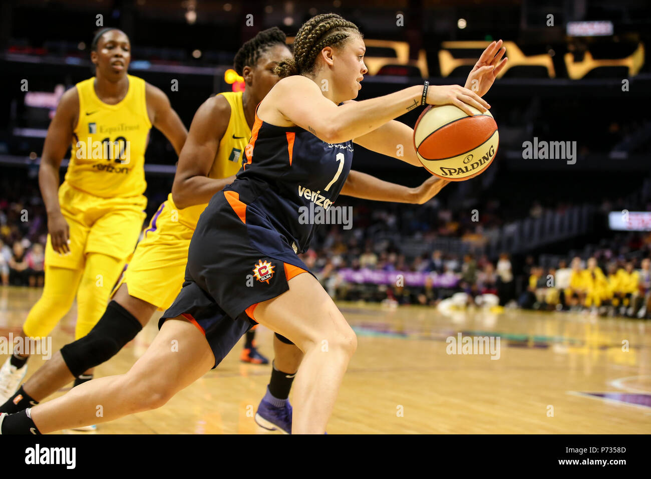 Connecticut Sun guard Rachel Banham #1 turning the corner during the ...