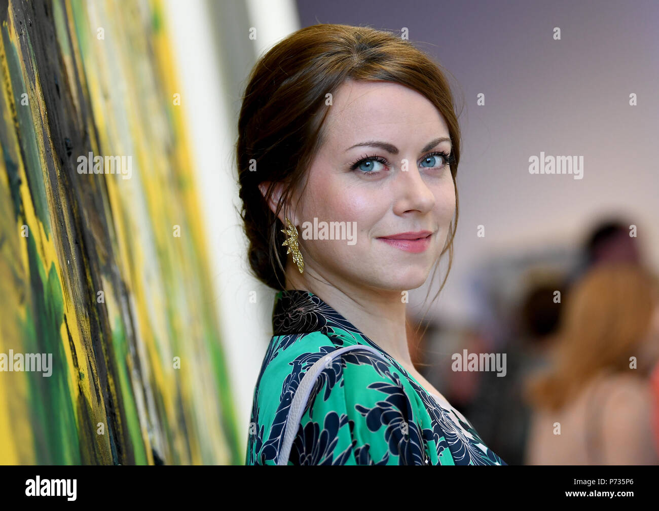 03.07.2018, Berlin: Alice Dwyer, actress, arrives at an installation of ...