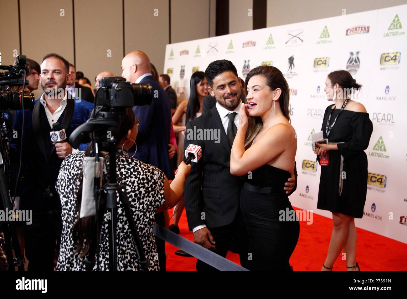 Las Vegas, NV, USA. 3rd July, 2018. Johnny Nunez, Miesha Tate at ...