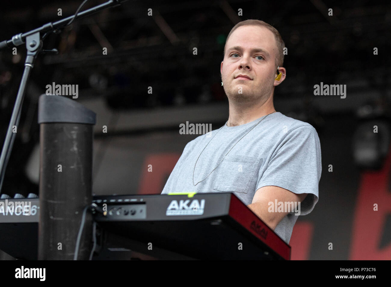 Milwaukee, Wisconsin, USA. 3rd July, 2018. BENJAMIN BAILEY of Joywave ...