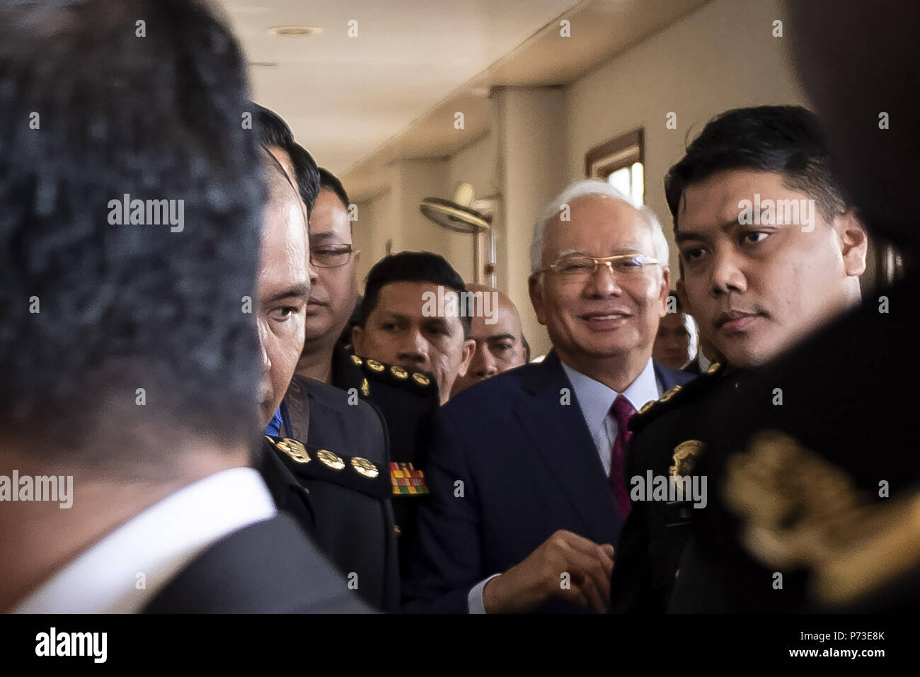 Kuala Lumpur, Malaysia. 4th July, 2018. Najib Razak the former ...