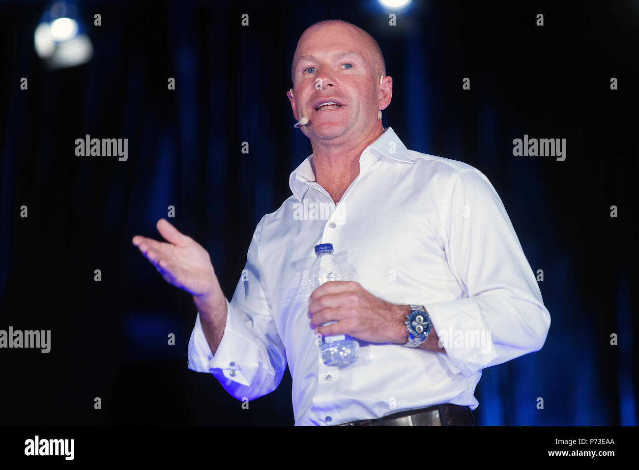 Mirabel, Canada, July 4, 2018. CEO of Bombardier aerospace Alain ...