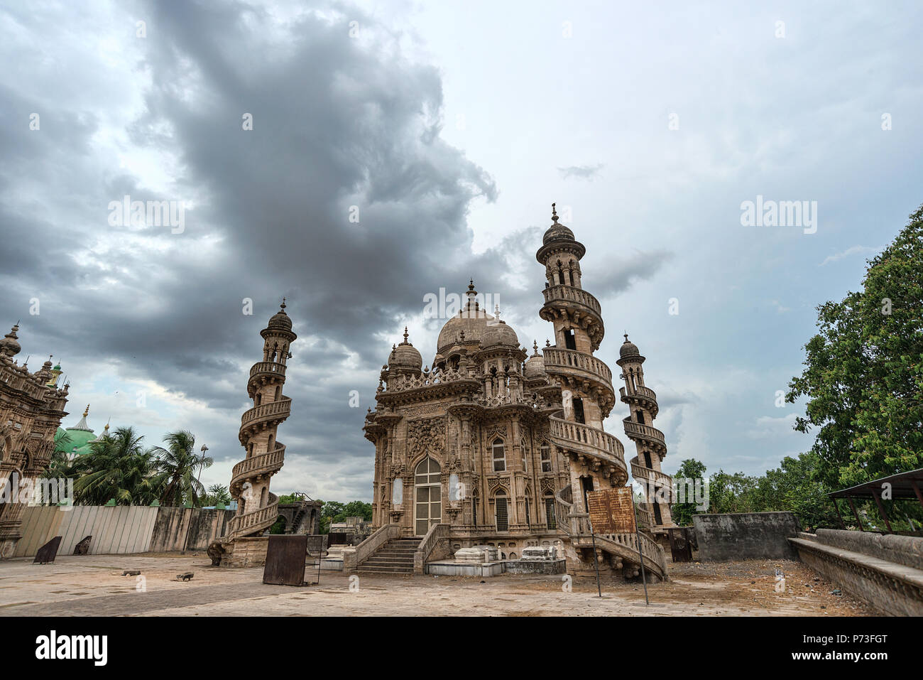 Wide angle images of Mahabat Maqbara a tomb of Mughal times, a ...