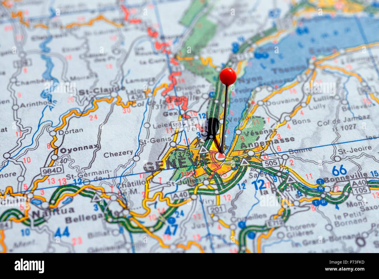 Geneve map hi-res stock photography and images - Alamy