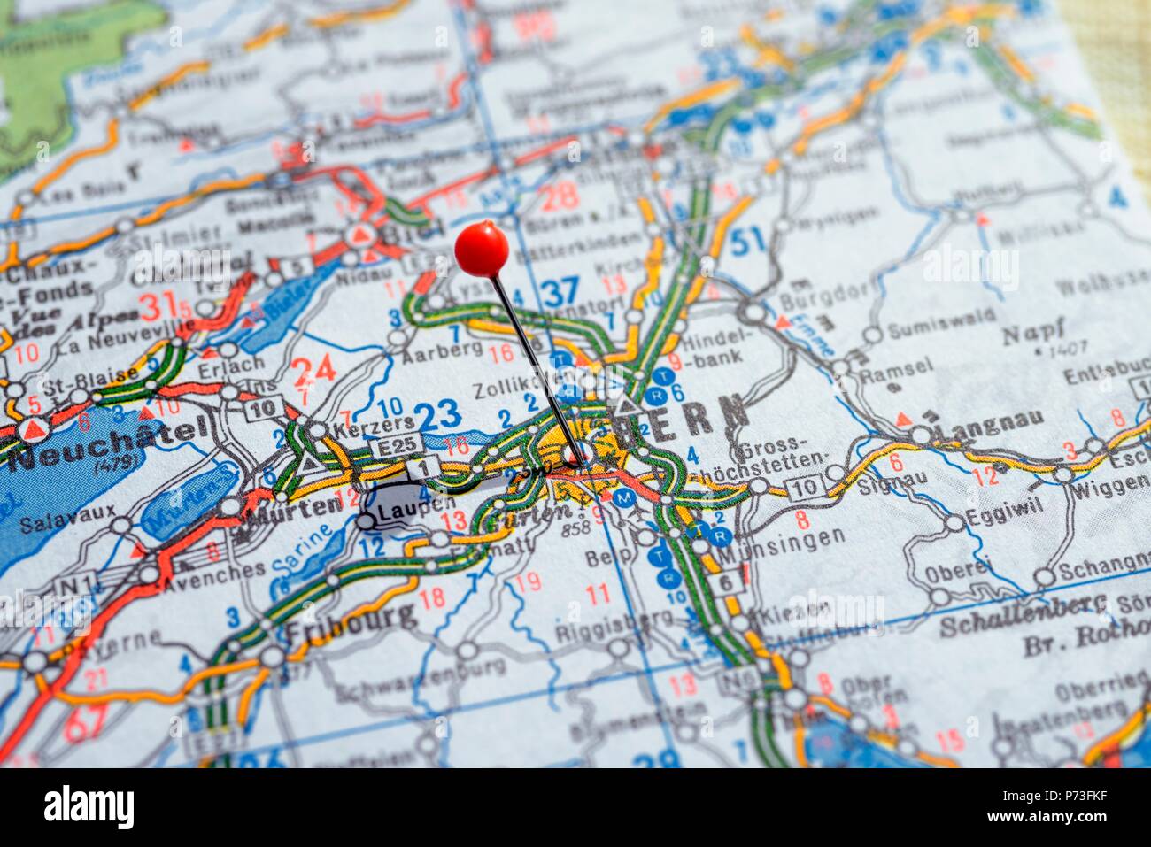 Bern map hi-res stock photography and images - Alamy