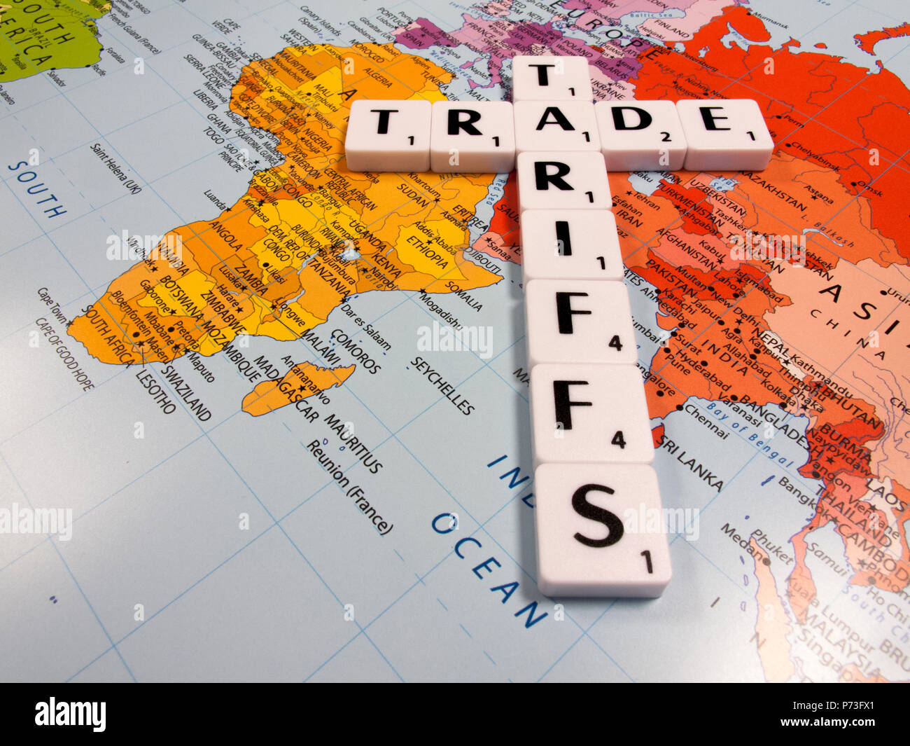 representation of trade tariffs imposed by the United States of America ...