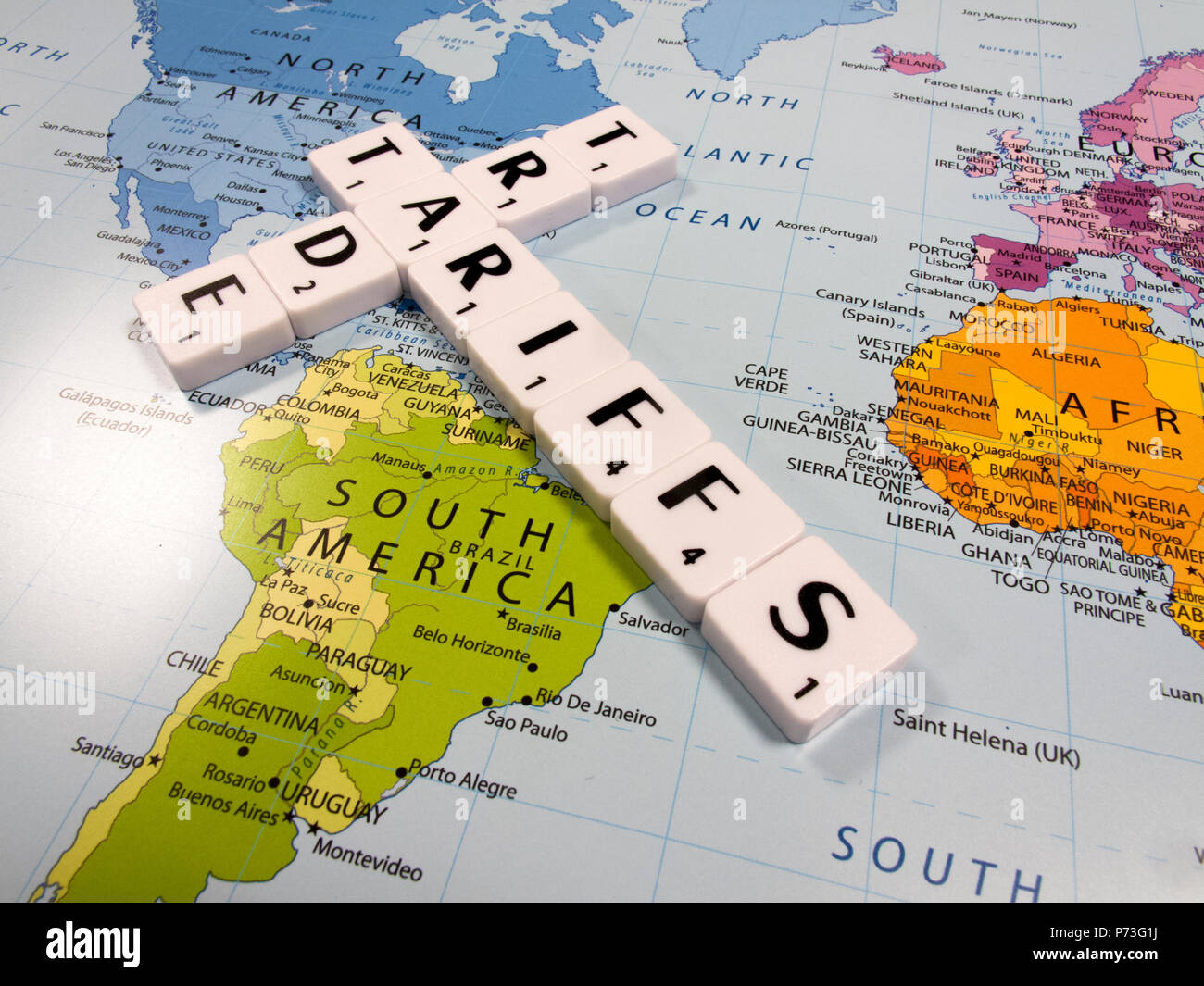 Tariffs world map hi-res stock photography and images - Alamy