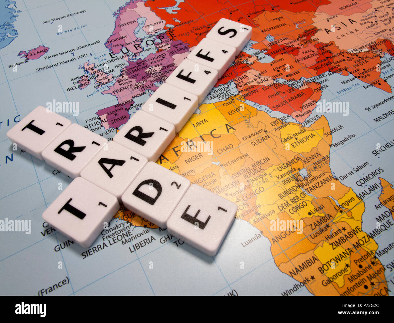 Tariffs world map hi-res stock photography and images - Alamy