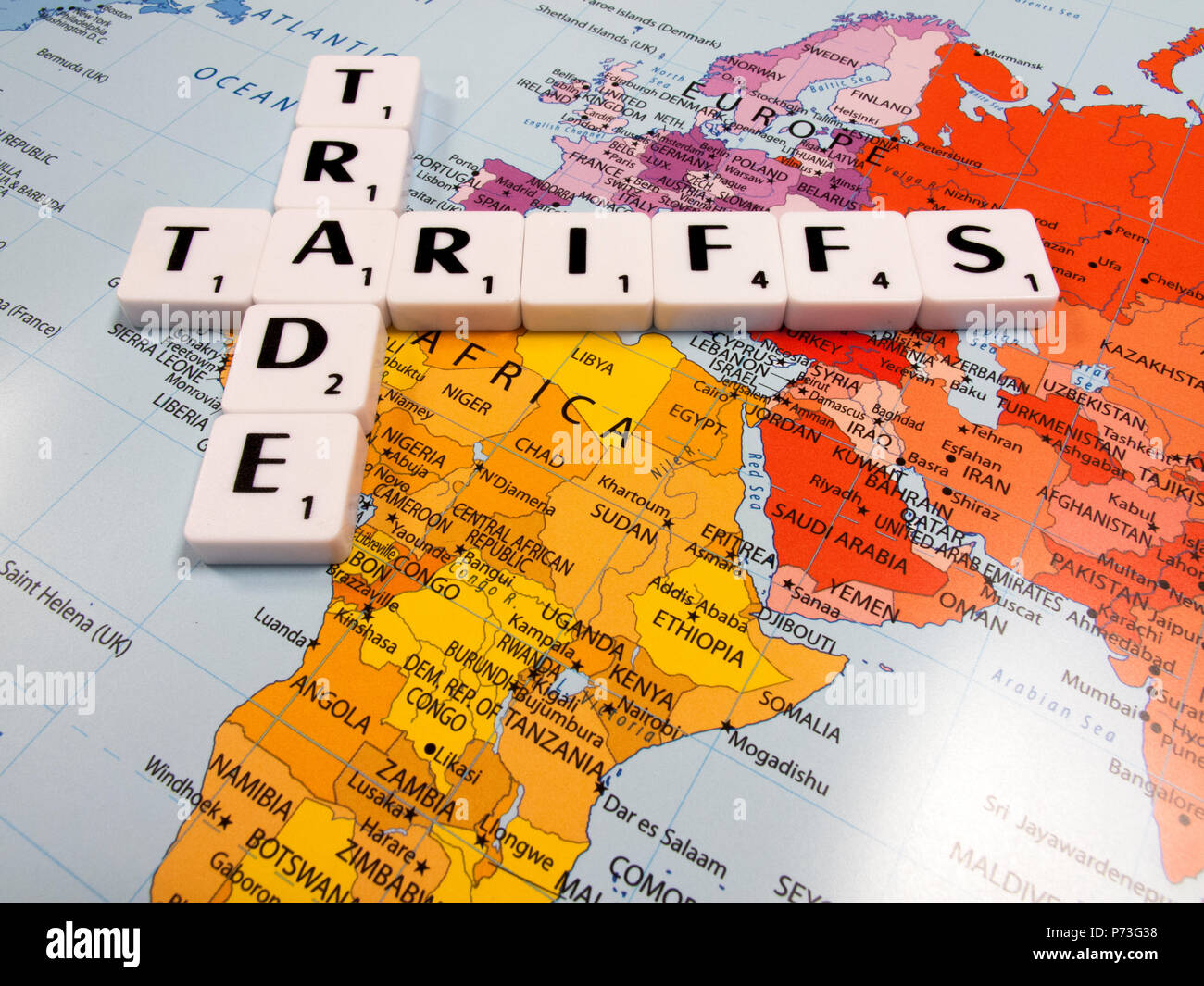 Tariffs world map hi-res stock photography and images - Alamy