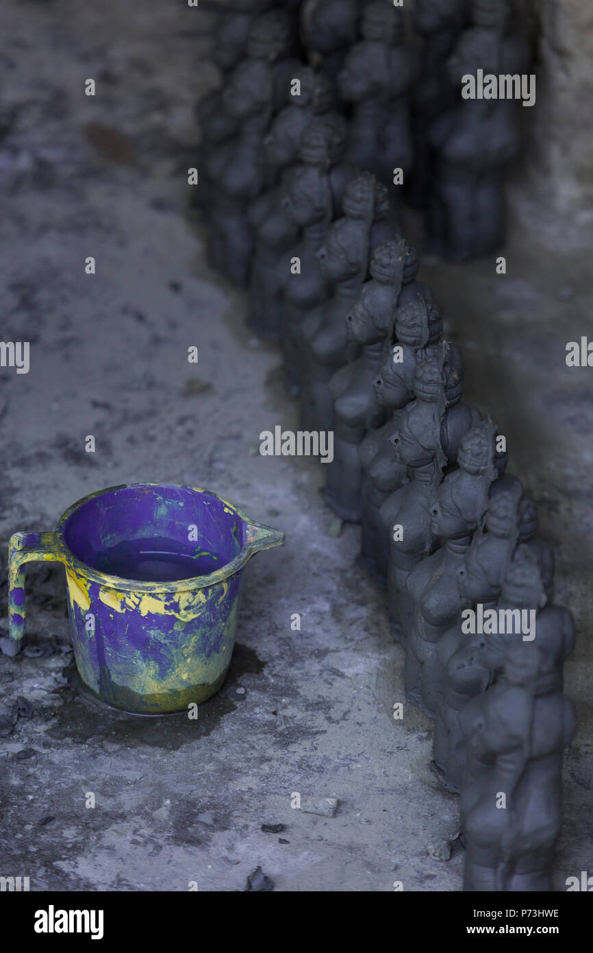 Clay idols in their early stages, Kumartuli, Kolkata, West Bengal ...