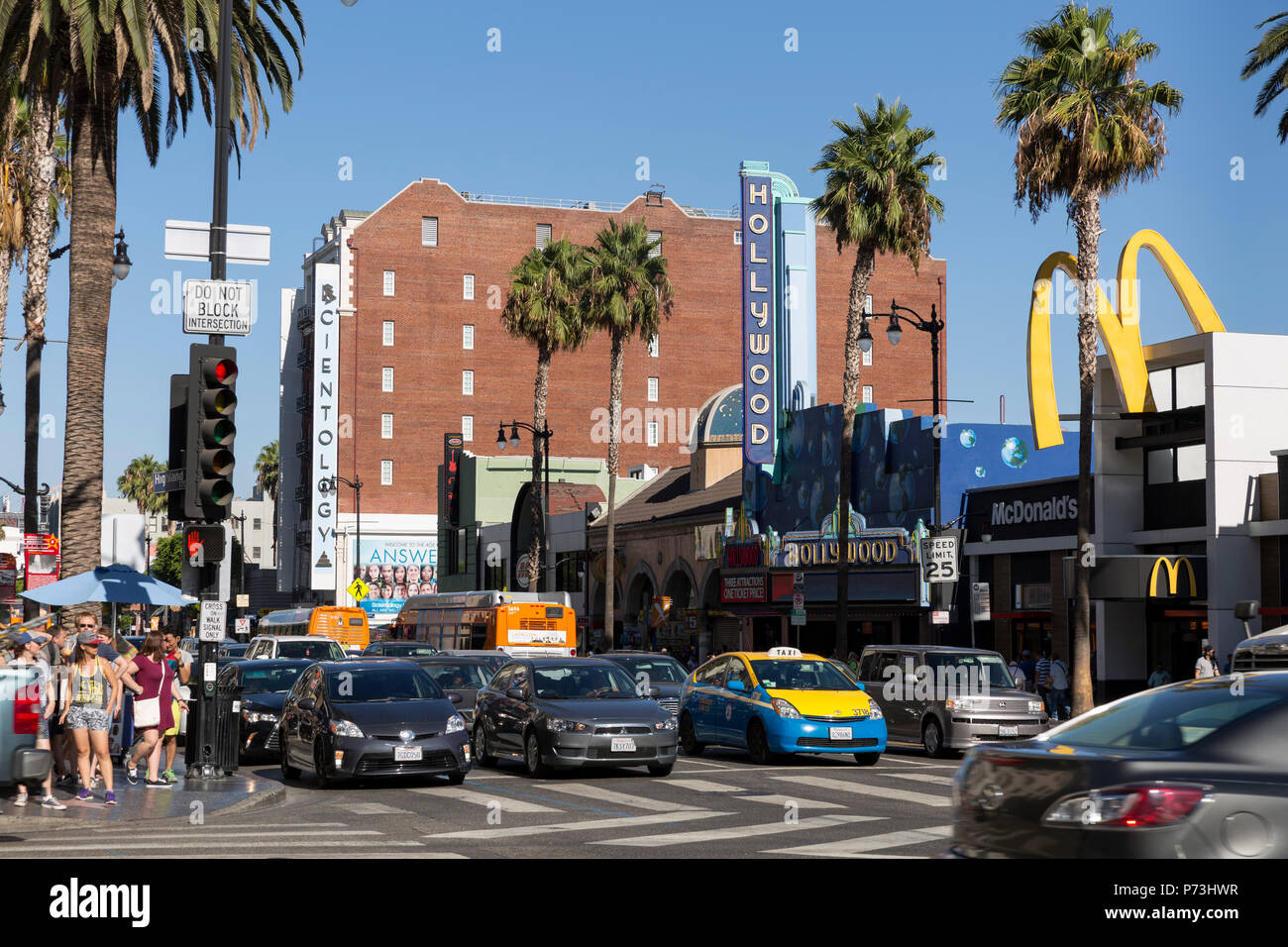 Hollywood Boulevard. Aug, 2016. Los Angeles, California, U.S.A Stock ...