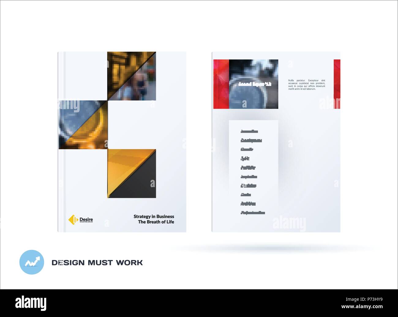Brochure design rectangular template. Colourful modern abstract set ...