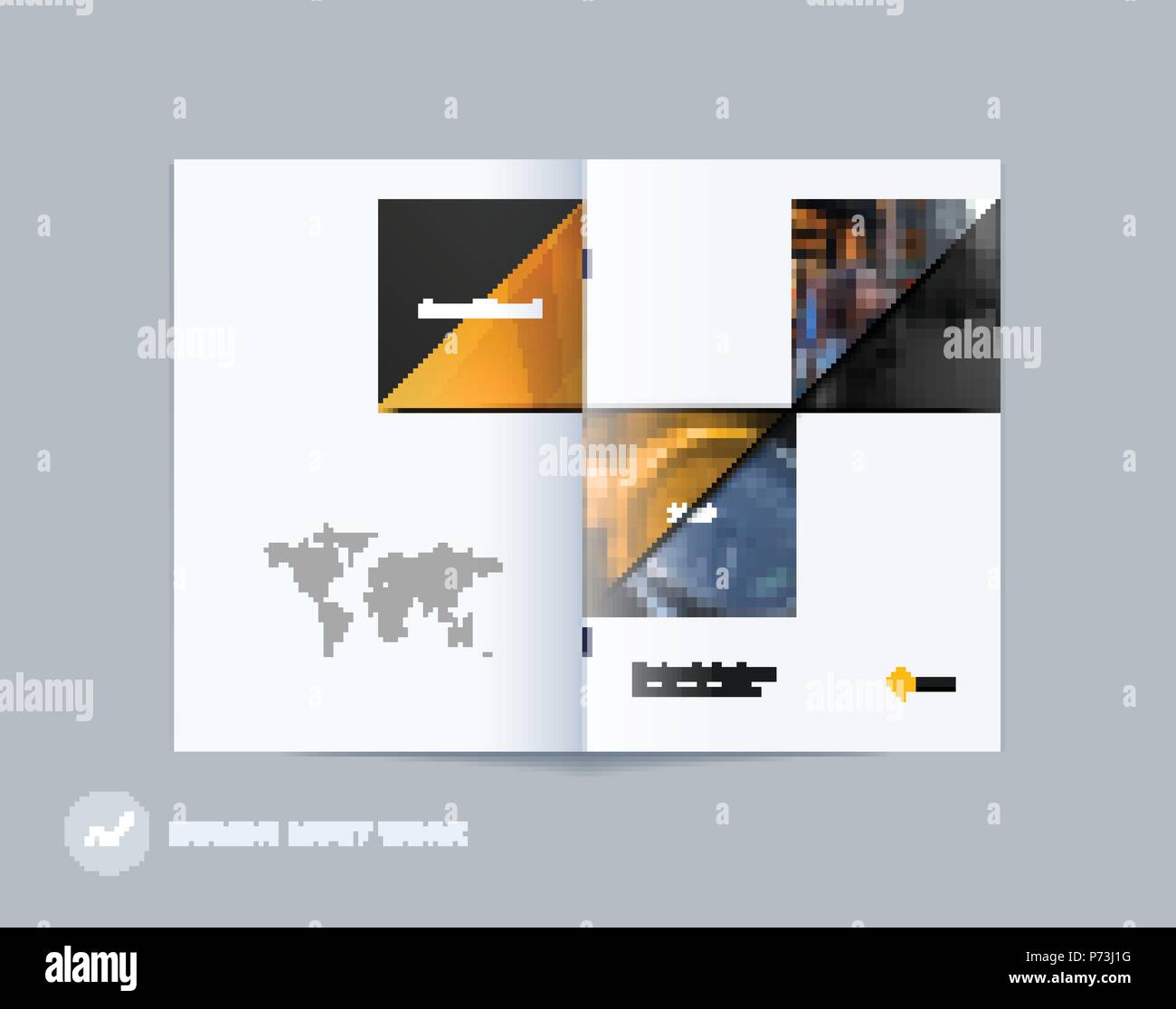 Abstract double-page brochure design rectangular style with colourful ...