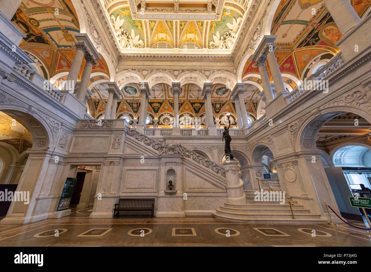 The Great Hall interior. Library of Congress. Washington DC, USA Stock ...