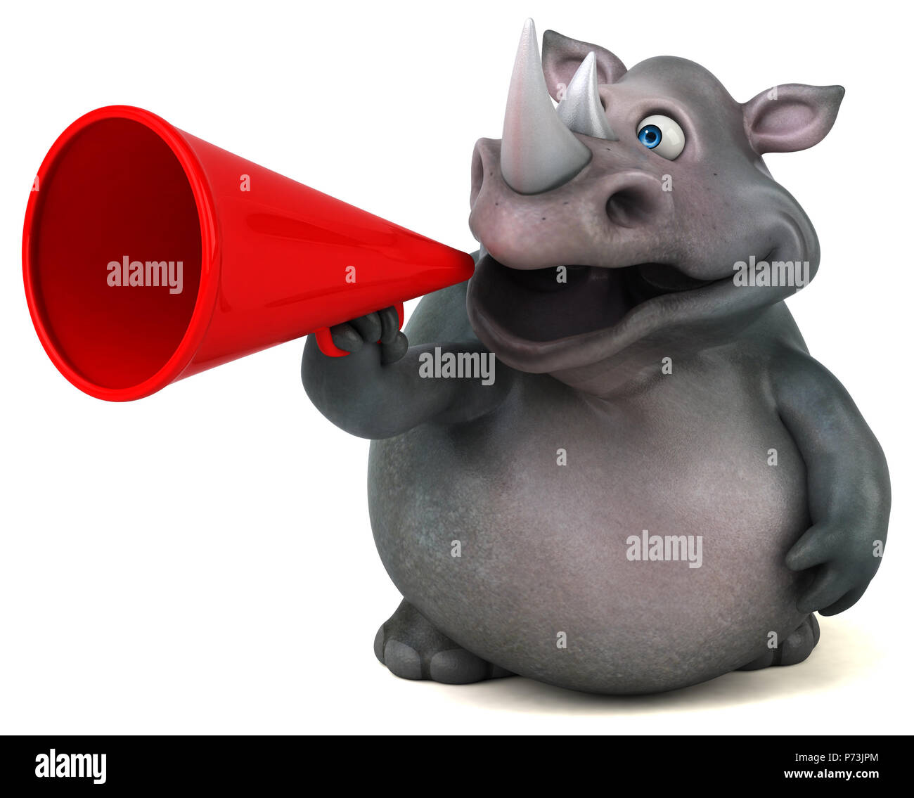 Fun rhinoceros - 3D Illustration Stock Photo - Alamy