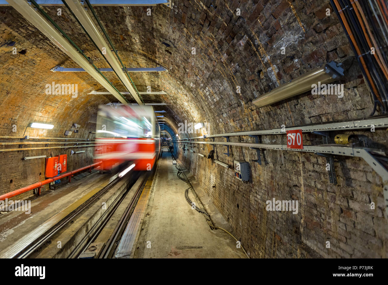 Tunnel subway between Karakoy and Tunel Square, the second oldest ...