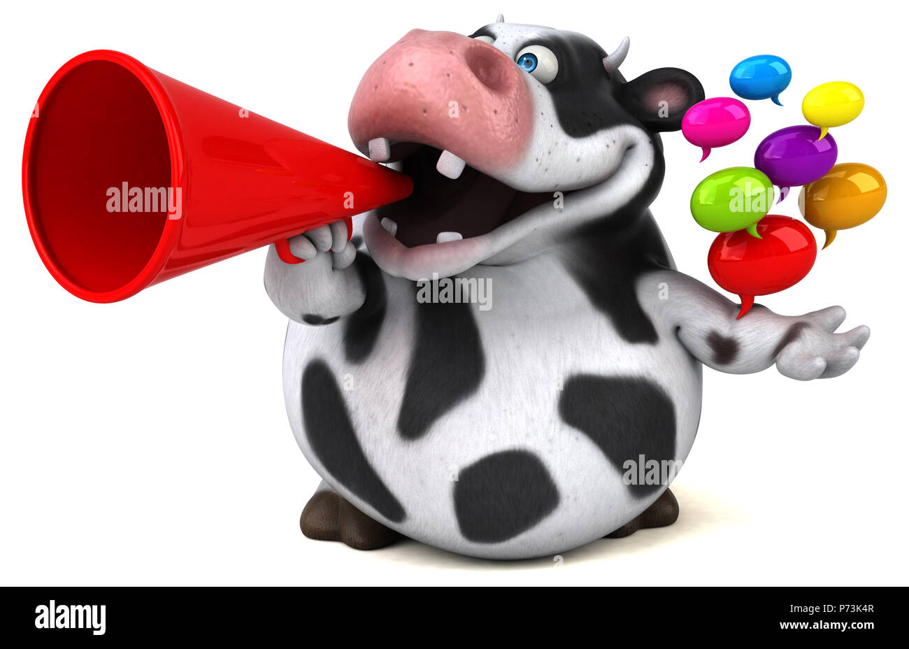 Fun cow - 3D Illustration Stock Photo - Alamy
